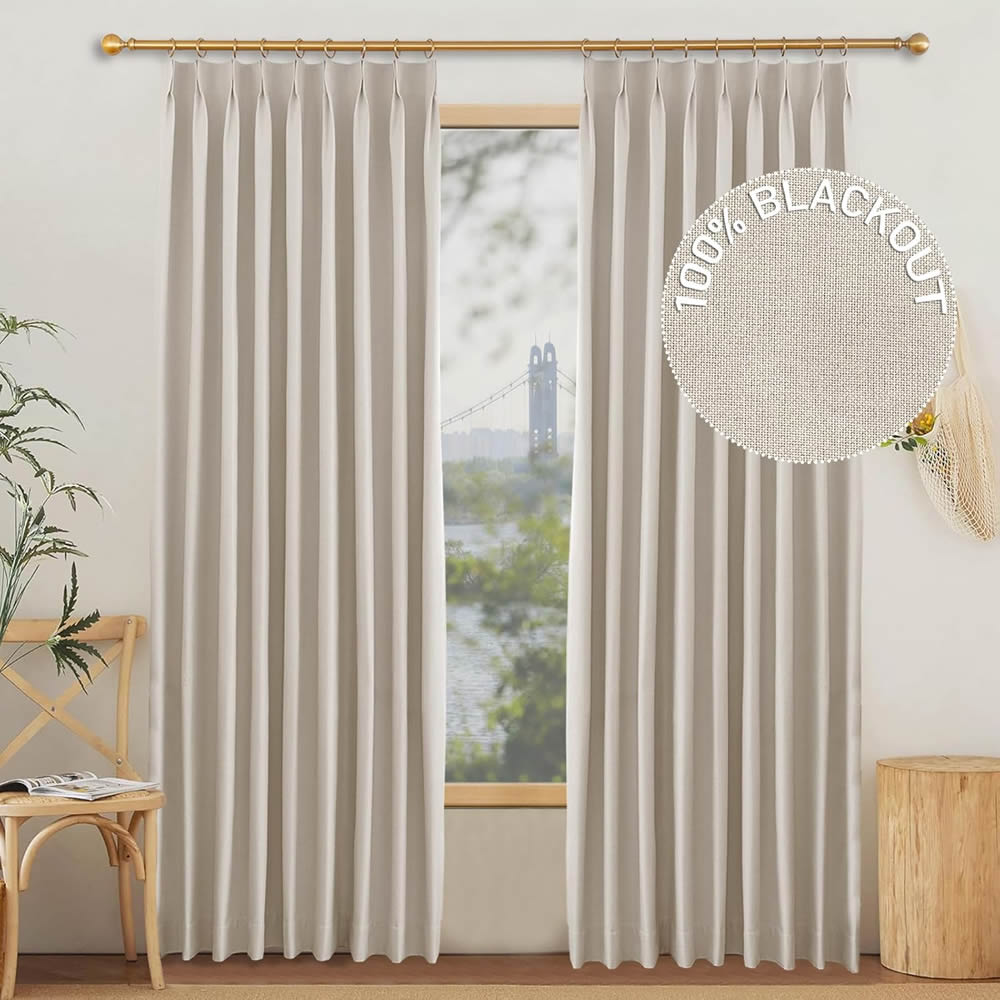 Canvas Blackout Curtain Drapes with Memory Shaped for Bedroom, Custom ...